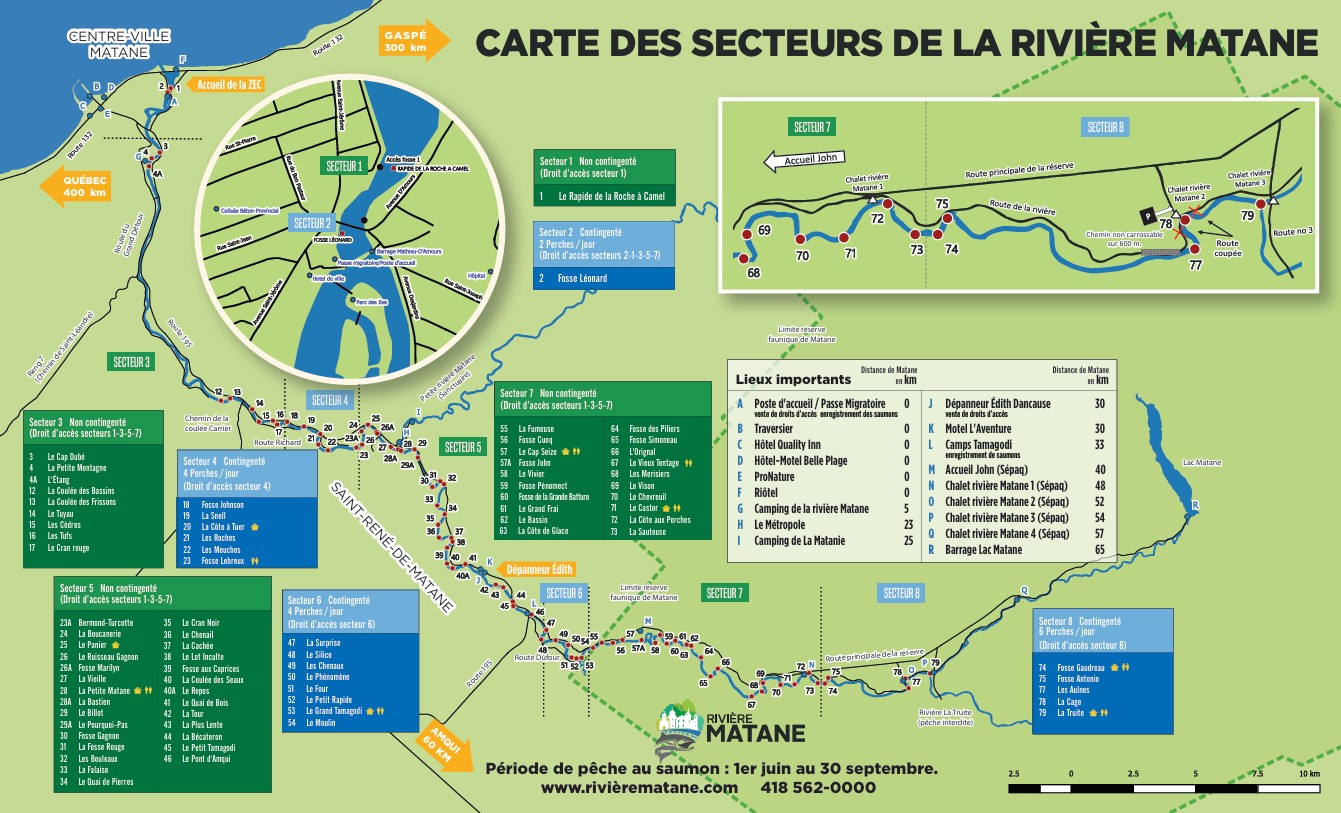 Carte de la rivière | ZEC saumon Matane